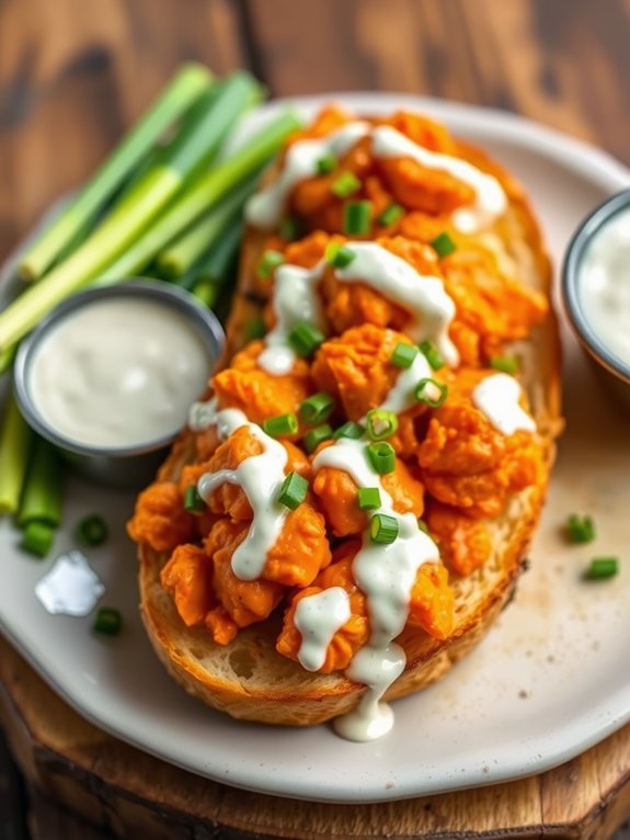 Buffalo Chicken Garlic Bread